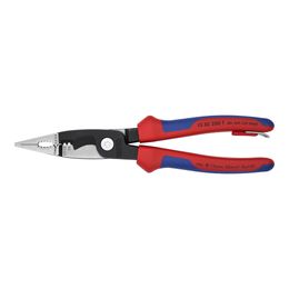 Knipex 13 82 200 T Elektro-Installationszange mit Mehrkomponenten-H&uuml;llen, mit integrierter Befestigungs&ouml;se zum Anbringen einer Absturzsicherung schwar)