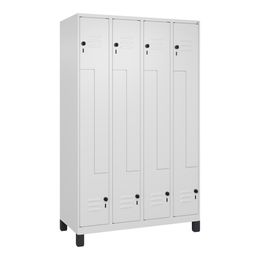 C+P Z-Spind, Classic PLUS, F&uuml;&szlig;e, 8 F&auml;cher, 1950x1200x500mm, 9016/9016 Verschluss Sicherheits-Drehriegel ; C + P M&ouml;belsysteme (080013-408|S10014)