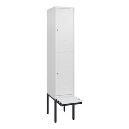 C+P Doppelstock-Spind Classic PLUS, Bank, 1 Abteil, 2120x400x815mm, 9016/9016 Verschluss Zylinderschloss Sitzbanktyp auskragend Material Sitzfl&auml;che Ku (0803407-12|S10029)