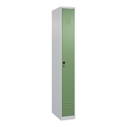 C+P Spind Classic PLUS, 1 Abteil, 1850x250x500mm, 7035/6011 Verschluss Sicherheits-Drehriegel ; C + P M&ouml;belsysteme (080000-19|S10006)