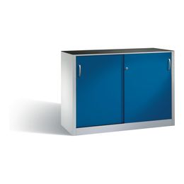C+P Werkzeug-Beistellschrank mit Schiebet&uuml;ren, innen 2 x 1 Boden, H1000xB1600xT400mm Front Enzianblau Korpus Lichtgrau ; C + P M&ouml;belsysteme (2146-09|S10046)