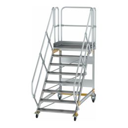 MUNK Aluminium-Plattformtreppe fahrbar 45° 8 Stufen (600808)