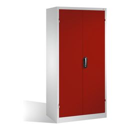 C+P Werkzeugschrank mit Dreht&uuml;ren, 3 B&ouml;den und 3 Sch&uuml;be, H1950xB930xT600mm Front Rubinrot Korpus Lichtgrau ; C + P M&ouml;belsysteme (8922-5030|S10117)