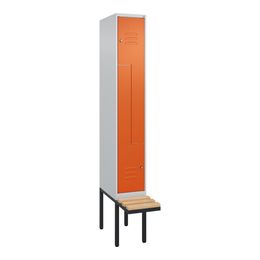 C+P Z-Spind Classic PLUS, Bank, 2 F&auml;cher, 2120x300x815mm, 7035/2004 Verschluss Zylinderschloss Sitzbanktyp auskragend Material Sitzfl&auml;che Buche-Hartho (0800437-102|S10061)