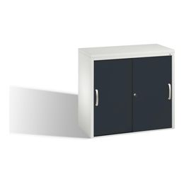 C+P Akten-Sideboard Acurado mit Schiebetüren, 2 Ordnerhöhen, H720xB800xT400mm Front Schwarzgrau Korpus Lichtgrau ; C + P Möbelsysteme (5722-00|S10124)