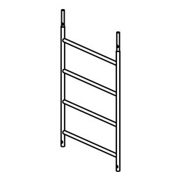 Hymer Rahmenteil aus Aluminium, 4 Sprossen aus Aluminium eloxiert mit Sprossen-Holm-Verbindung und Gelenken f&uuml;r Leiter-/Ger&uuml;stfunktion, 607123)