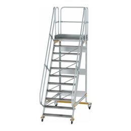 MUNK Aluminium-Plattformtreppe fahrbar 60° 11 Stufen (600751)