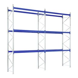 Bito Paletten-Komplettregal-Set P2 mit 3 Ebenen H5500xT1100xL8600 mm 800 kg, unmontiert enzianblau (42387)