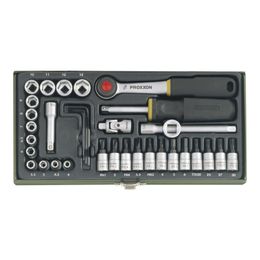 Proxxon Feinmechaniker-Steckschl&uuml;sselsatz 23080 mit 1/4"-Ratsche, 36-teilig)