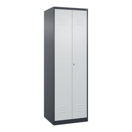C+P Putzmittel-Spind Classic PLUS, 2 Abteile, 1850x600x500mm, 7016/7035 Verschluss Zylinderschloss ; C + P M&ouml;belsysteme (080100-00|S10024)