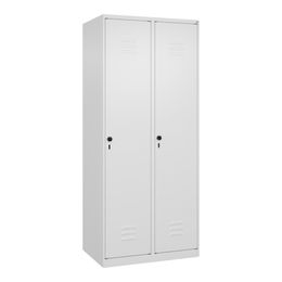 C+P Spind Classic PLUS, 2 Abteile, 1850x800x500mm, 9016/9016 Verschluss Sicherheits-Drehriegel 4 Garderobenhaken ; C + P M&ouml;belsysteme (080000-22|S10012)