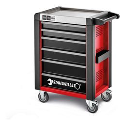 Stahlwille Werkstattwagen 95/6 PRO 6 Schubl. 496 x 827 x 1020 mm rot, RAL 3020; schwarz RAL 9005 (81200162)