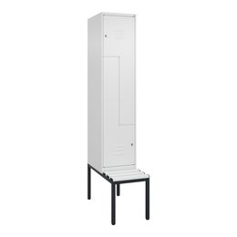 C+P Z-Spind Classic PLUS, Bank, 2 F&auml;cher, 2120x400x815mm, 9016/9016 Verschluss Zylinderschloss Sitzbanktyp untergebaut Material Sitzfl&auml;che Kunststoff (0800537-122|S10059)