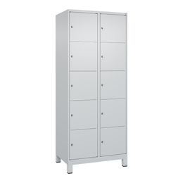 C+P Schlie&szlig;fachschrank Classic PLUS, F&uuml;&szlig;e, 2 Abteile, 1950x800x500mm, 7035/7035 Innenh&ouml;he Gefach oben (oberes 365 mm Front RAL 7035 Lichtgrau ; C + P (080010-225|S10009)