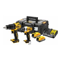 Dewalt DCK2062E2T-QW 18V XR Akku-Kombopack (bürstenlos) inkl. Schlagbohrschrauber DCD709, 1/4 Schlagschrauber DCF809, 2x Powerstack Akku (18 Volt / 1,7 Ah) mit Pou)