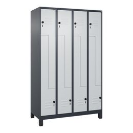 C+P Z-Spind, Classic PLUS, F&uuml;&szlig;e, 8 F&auml;cher, 1950x1200x500mm, 7016/7035 Verschluss Sicherheits-Drehriegel ; C + P M&ouml;belsysteme (080013-408|S10013)