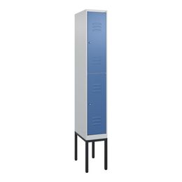 C+P Doppelstock-Spind Classic PLUS, Gestell, 1 Abteil, 2120x300x500mm, 7035/5023 Verschluss Zylinderschloss Front RAL 5023 Fernblau ; C + P M&ouml;belsyste (0803307-10|S10020)