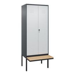 C+P PSA Doppel-Spind Classic PLUS, Bank, 2 Abteile, 2120x800x815mm, 7016/7035 Verschluss Sicherheits-Drehriegel Sitzbanktyp auskragend Material Sitzfl (0800427-22P|S10013)