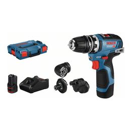Bosch Akku-Bohrschrauber GSR 12V-35 FC mit 2 x 3,0 Ah Li-Ion Akku 4 Aufsätze L-BOXX (06019H3000)