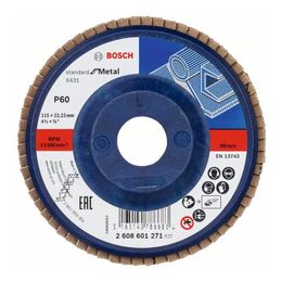Bosch F&auml;cherschleifscheibe X431 Standard for Metal gerade 115 mm 60 Kunststoff (2608601271)