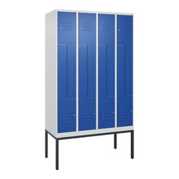 C+P Z-Spind Classic PLUS, Gestell, 8 F&auml;cher, 2120x1200x500mm, 7035/5010 Verschluss Zylinderschloss ; C + P M&ouml;belsysteme (0800337-408|S10018)