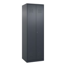 C+P Schwarz-Wei&szlig;-Spind Classic PLUS, 2 Abteile, 1850x600x500mm, 7016/7016 Verschluss Zylinderschloss ; C + P M&ouml;belsysteme (080002-20|S10009)