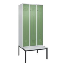 C+P Z-Spind Classic PLUS, Bank, 6 F&auml;cher, 2120x900x815mm, 7035/6011 Verschluss Zylinderschloss Sitzbanktyp untergebaut Material Sitzfl&auml;che Kunststoff (0800537-306|S10051)