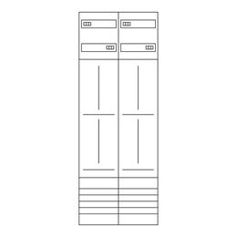 Hager Komplettfeld,univ.Z 1350mm,2-feld,4ZP ZK53X7)