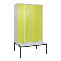 C+P Z-Spind Classic PLUS, Bank, 8 F&auml;cher, 2120x1200x815mm, 7035/0024 Verschluss Zylinderschloss Sitzbanktyp untergebaut Material Sitzfl&auml;che Kunststoff (0800537-408|S10055)
