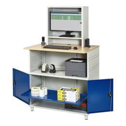 Rau Computer-Tisch 1022 mit Monitorgehäuse T300mm, B1100xT790xH1840mm (07-1022M3S.11)