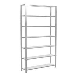 SCHULTE LAGERTECHNIK Schulte Grundregal B&uuml;ro-Steckregal MULTIplus85 2300 x 1300 x 300 mm 7 Fachb&ouml;den Kreuzstrebe RAL 7035 lichtgrau mit Anschlagleiste ; Schulte Lagertechn (36014)