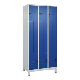 C+P Z-Spind, Classic PLUS, F&uuml;&szlig;e, 6 F&auml;cher, 1950x900x500mm, 7035/5010 Verschluss Sicherheits-Drehriegel ; C + P M&ouml;belsysteme (080013-306|S10003)