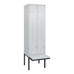 C+P Z-Spind Classic PLUS, Bank, 4 F&auml;cher, 2120x600x815mm, 7035/7035 Verschluss Zylinderschloss Sitzbanktyp auskragend Material Sitzfl&auml;che Kunststoff ; (0800437-204|S10054)