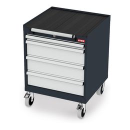 STIER Mobiler Schubladenschrank mit 4 Schubladen BxTxH 600x575x790 mm (902611)