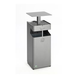 Var Ascher/Abfallsammler mit Dach B 35 silber 38 l (21270)