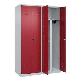C+P PSA Doppel-Spind Classic PLUS, 4 Abteile, 1850x1200x500mm, 7035/3003 Verschluss Sicherheits-Drehriegel ; C + P Möbelsysteme (080002-40P|S10022)