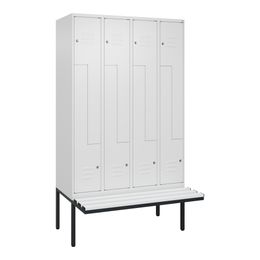 C+P Z-Spind Classic PLUS, Bank, 8 F&auml;cher, 2120x1200x815mm, 9016/9016 Verschluss Zylinderschloss Sitzbanktyp auskragend Material Sitzfl&auml;che Kunststoff (0800437-408|S10059)