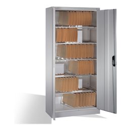 C+P Aktenschrank Acurado mit Drehtüren, innen 6 Pendelstangen, H1950xB930xT400mm Front Weißaluminium ; C + P Möbelsysteme (9260-600|S10398)