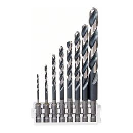 Bosch Professional HSS Spiralbohrer-Set Impact Control mit Sechskantschaft 8-teilig 2 - 10 mm | für Metall, Holz oder Kunststoffe | mit verstärktem Kerndurchmesser und Schlagfestigkeit | 2608577139)