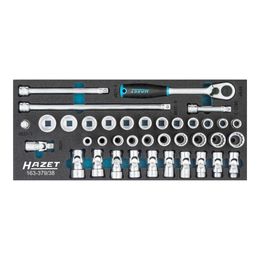 Hazet Steckschl&uuml;ssel-Satz 163-379/38 Vierkant hohl 10 mm (3/8 Zoll) Au&szlig;en-Doppel-Sechskant-Tractionsprofil, Au&szlig;en-Sechskant-Tractionsprofil Anzahl Wer)