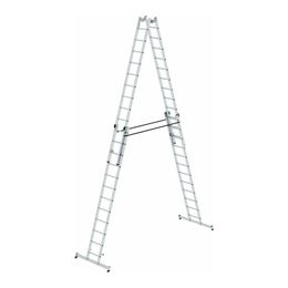 MUNK Aluminium-Stehleiter 4-teilig nivello®-Traverse 4 x 12 Sprossen (033048)