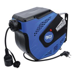 BGS-technic BGS Technic Automatische Kabeltrommel 25 m aus Kunststoff für Werkstatt und Haushalt mit Schutzkontaktstecker und Überlastschutz, 3325)