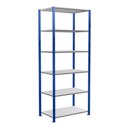 Schulte Grundregal Steckregal MULTIplus85 2500 x 1000 x 600 mm 6 Fachb&ouml;den Kreuzstrebe RAL 5010 enzianblau ; SCHULTE LAGERTECHNIK (13161-B)