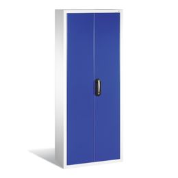 C+P Magazinschrank mit 6 B&ouml;den zur Aufnahme von Sichtlagerk&auml;sten, H1690xB700xT300mm Front Enzianblau Korpus Lichtgrau ; C + P M&ouml;belsysteme (133413-20|S10075)