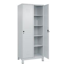C+P W&auml;sche-Spind Classic PLUS, F&uuml;&szlig;e, 2 Abteile, 1950x800x500mm, 7035/7035 Verschluss Sicherheits-Drehriegel ; C + P M&ouml;belsysteme (080010-22B|S10009)