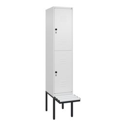 C+P Doppelstock-Spind Classic PLUS, Bank, 1 Abteil, 2120x400x815mm, 9016/9016 Verschluss Sicherheits-Drehriegel Sitzbanktyp auskragend Material Sitzfl (0803407-12|S10119)