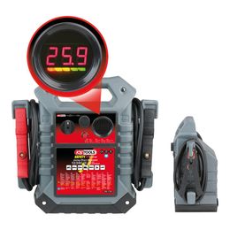 KS Tools 12 V + 24 V Batterie-Booster aus Kunststoff und Metall mit LCD-Anzeige und Starthilfekabeln (1400 A Spitzenstrom), 5501720 (550.1720)