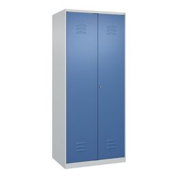 C+P W&auml;sche-Spind Classic PLUS, 2 Abteile, 1850x800x500mm, 7035/5023 Verschluss Zylinderschloss Trennwand mittig ; C + P M&ouml;belsysteme (080002-22B|S10018)
