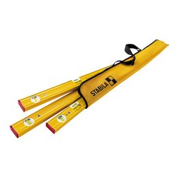 Stabila PRO SET 80 AS Wasserwaagen-Set: Alu-Profil verstärkt m.Rutsch-Stopper Made in Germa B.120 /60 /30 cm + Tasche, 4-tlg., 19714)