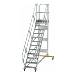 MUNK Aluminium-Plattformtreppe fahrbar 45° 12 Stufen (600772)